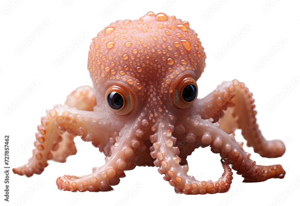 close up of baby octopus on transparent background, generative ai Stock ...