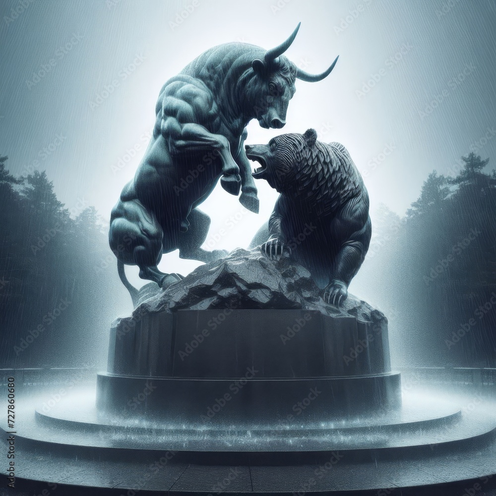 The symbolic icons of the bear and the bull that create the metaphor ...