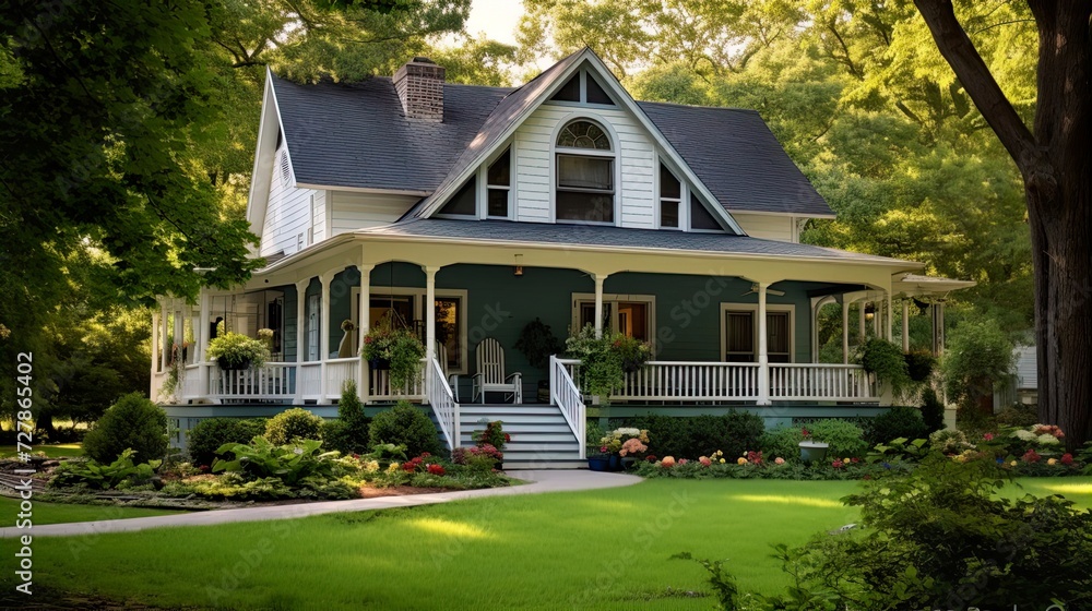 Big family house built on farm land. Image of residential house ...