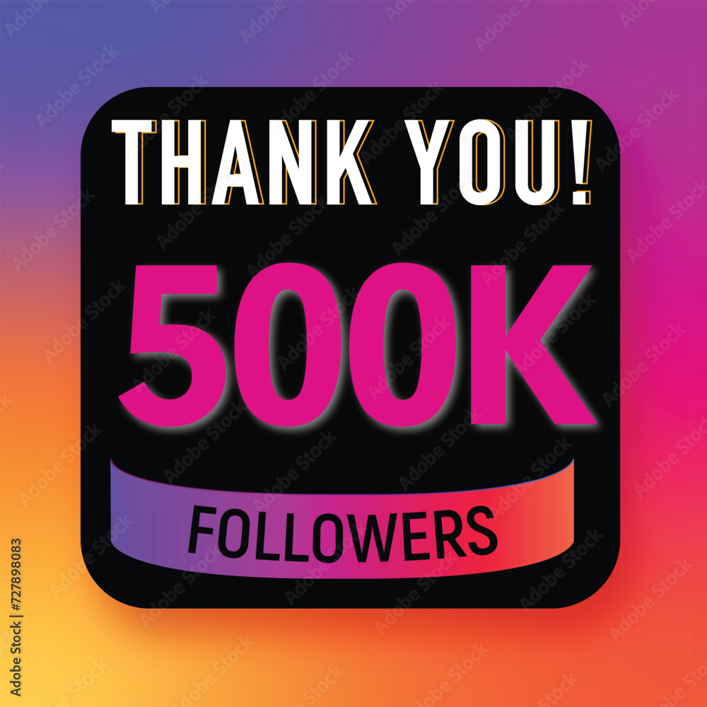 Thank you followers 500k background, greeting banner poster for fans ...