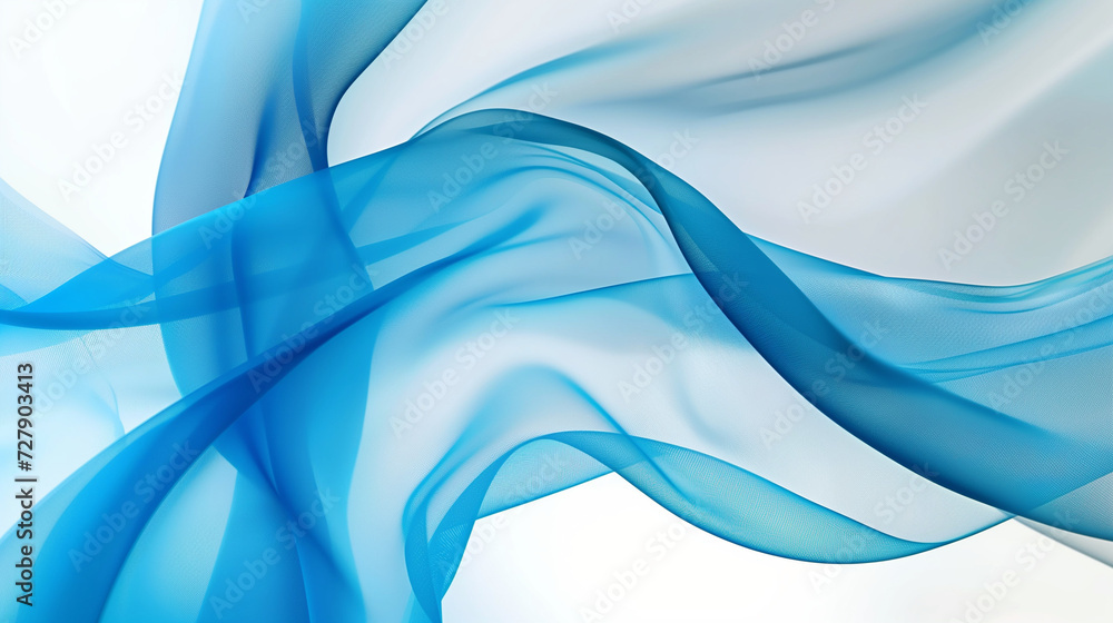 Light Blue Background with Gentle Folds of Delicate Translucent Fabric ...