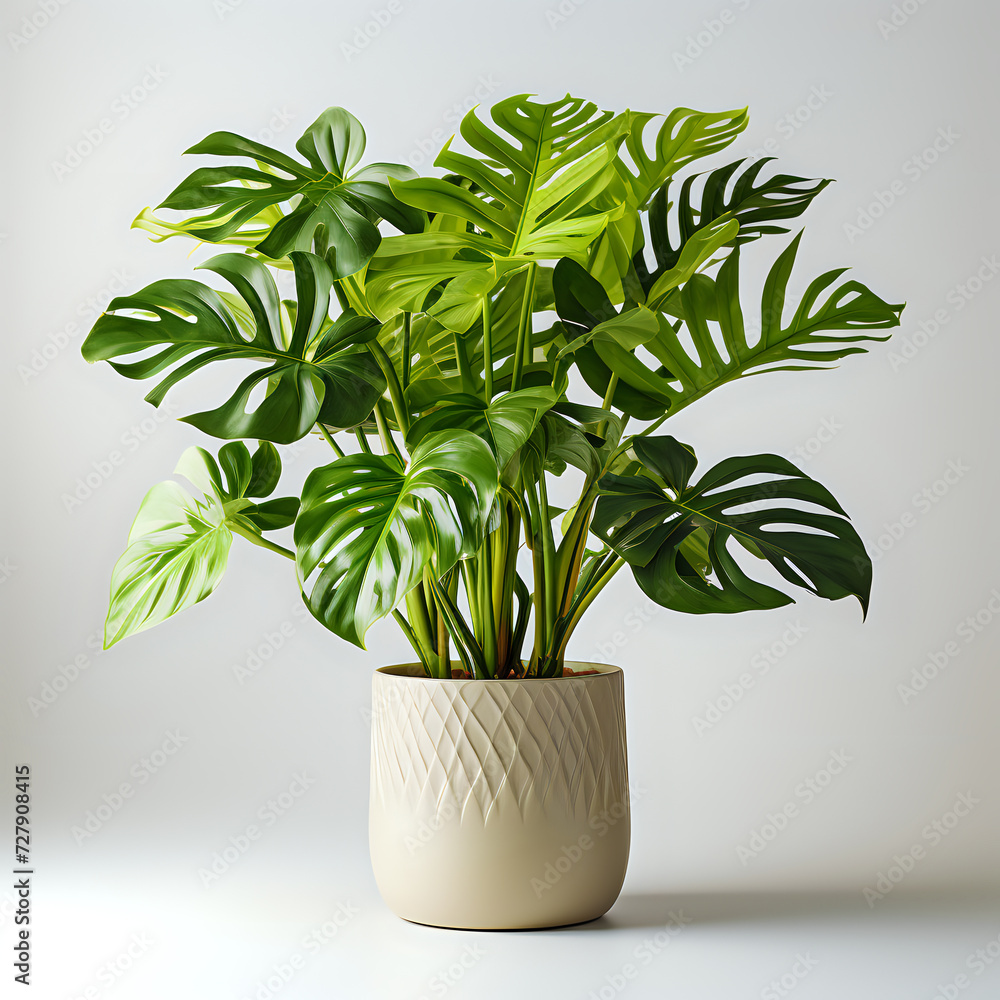 Monstera Plant in Modern Pot for Home and Office Lush Monstera plant in ...