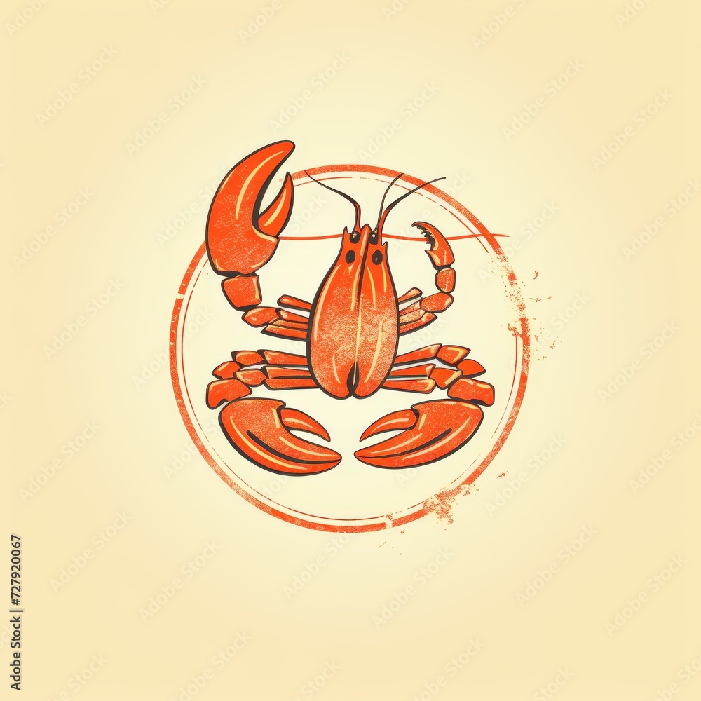 flat vector logo of animal lobster modern flat lobster logo for a ...