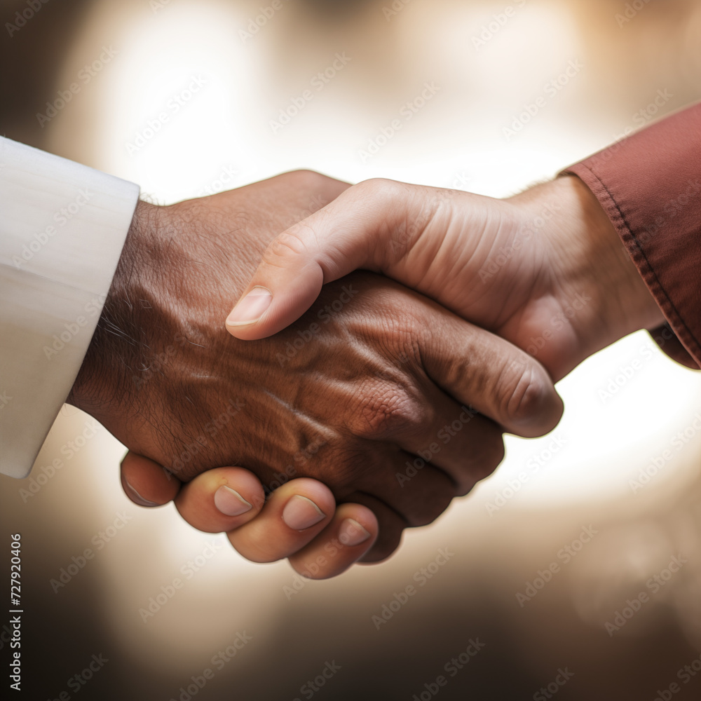 Corporate Accord: Symbolic Handshake of Two Businessmen in Agreement ...