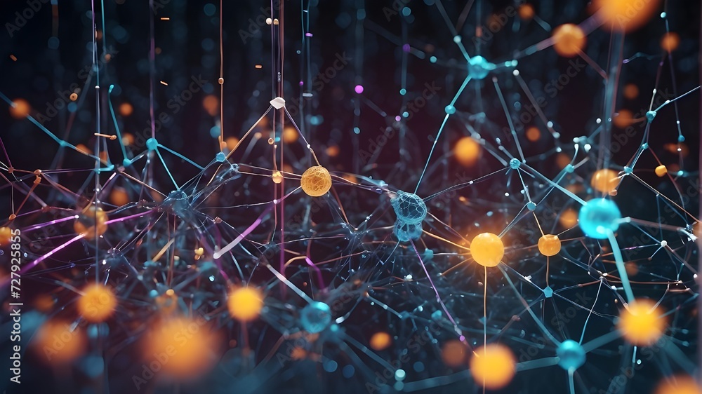 abstract technology background with stars, background with glowing ...