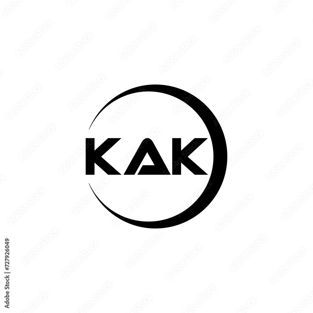 Vetor do Stock: KAK letter logo design with white background in ...