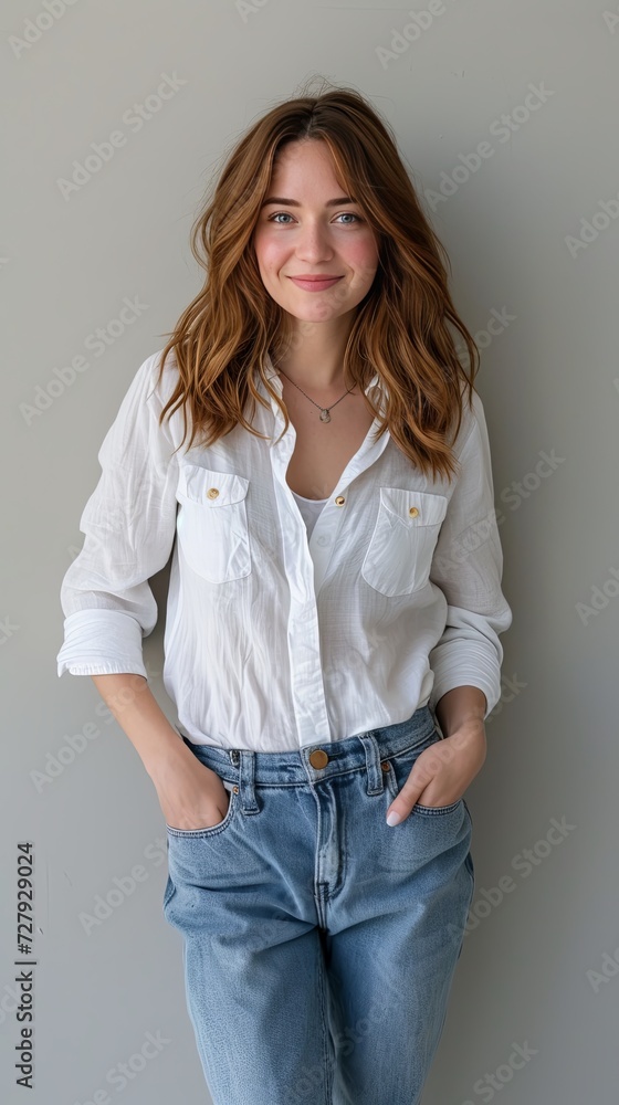 Full body photo of an attractive 30 year old woman with brown hair ...