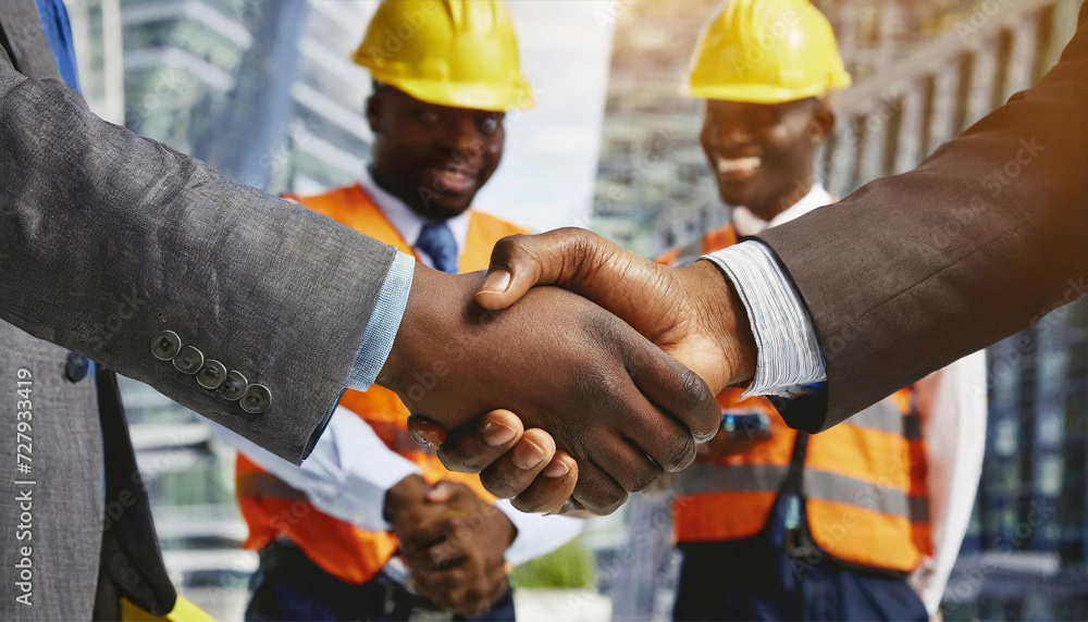 a handshake teamwork contractor trust success work partnership partner ...