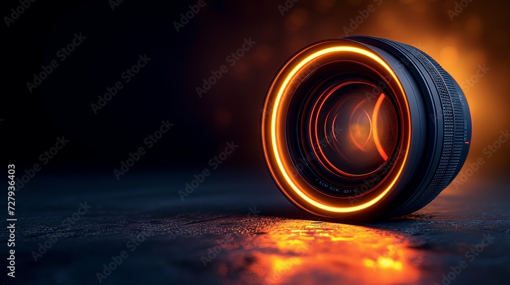 Camera lens isolated with bokeh effect displaying the blend of ...