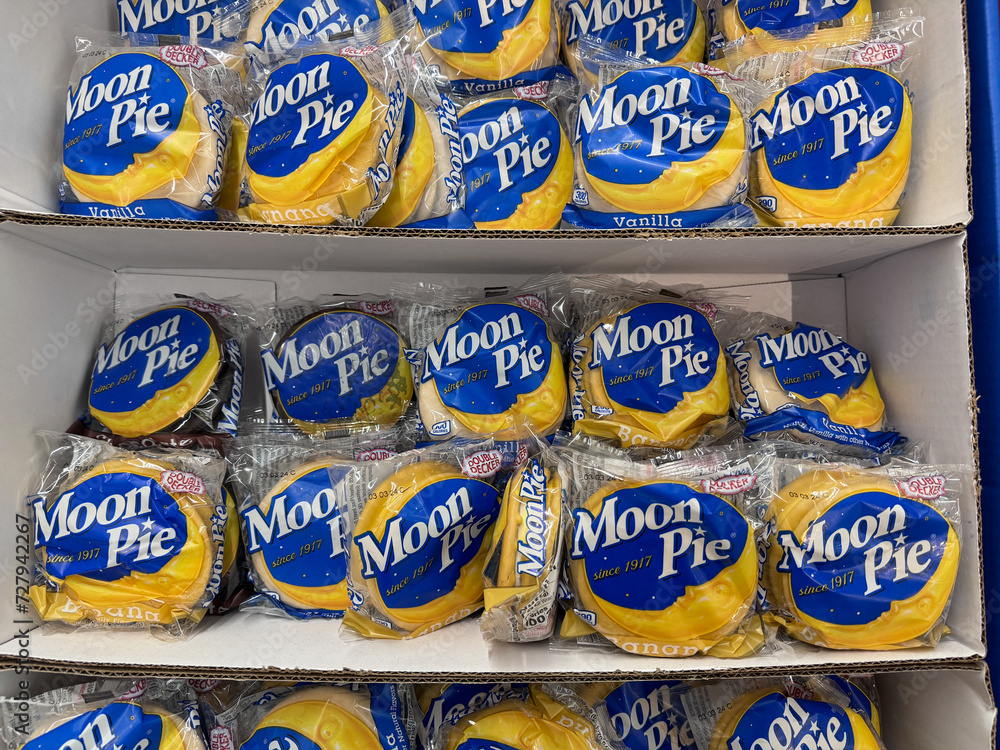 Fairfax, Virginia - February 3, 2024: Vanilla and banana flavored moon ...