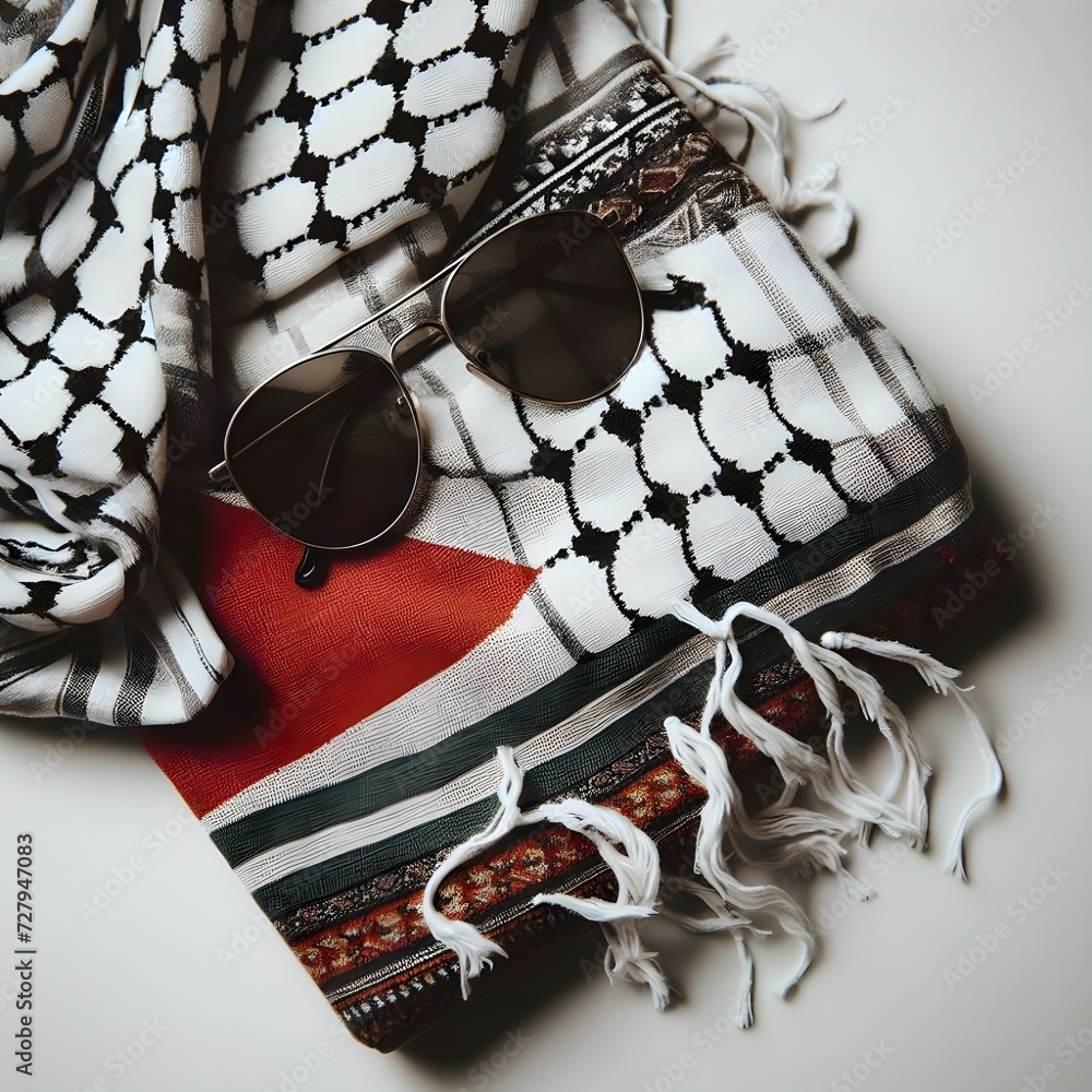 Palestinian keffiyeh, fabric, high quality, hd, 4k, plain background ...