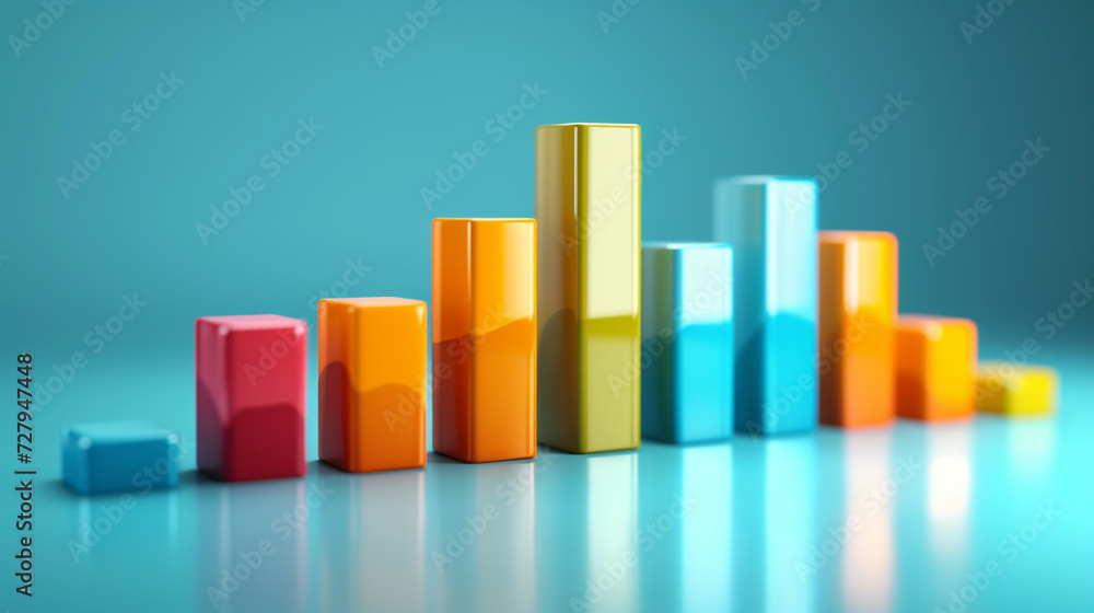Marketing strategy effectiveness displayed through a 3D bar graph ...