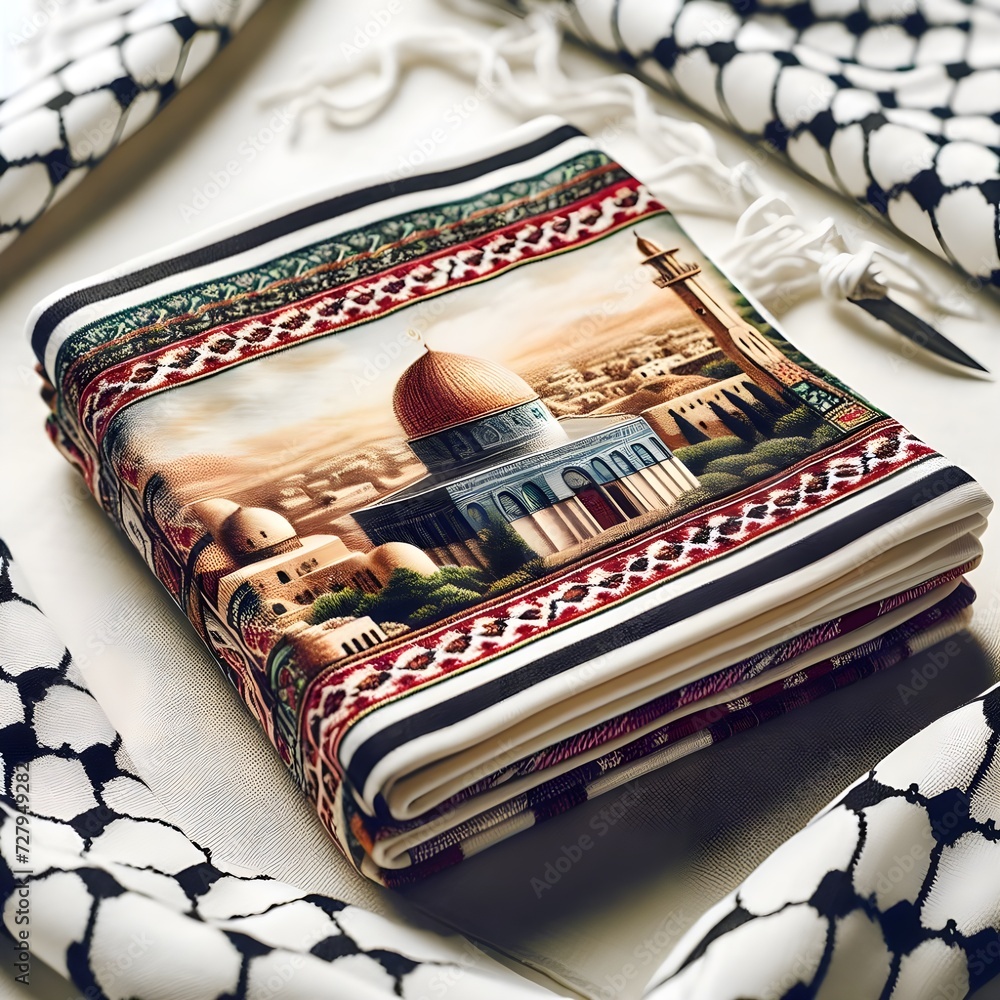 Palestinian keffiyeh, fabric, high quality, hd, 4k, plain background ...