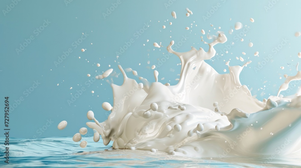 Splash of milk with clipping path. 3D illustration, milk, liquid, drink ...
