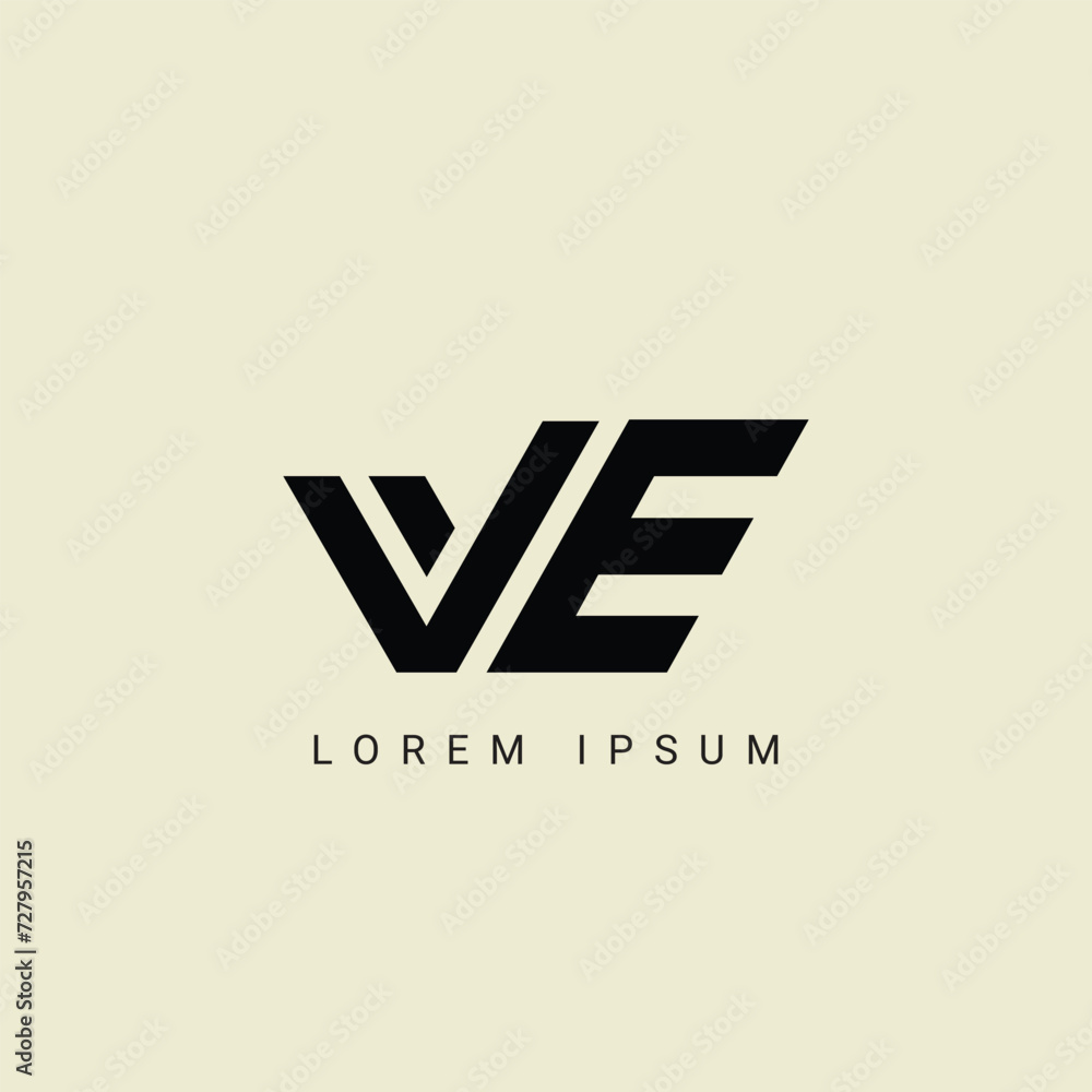 VE logo. V E design. White VE letter. VE, V E letter logo design ...