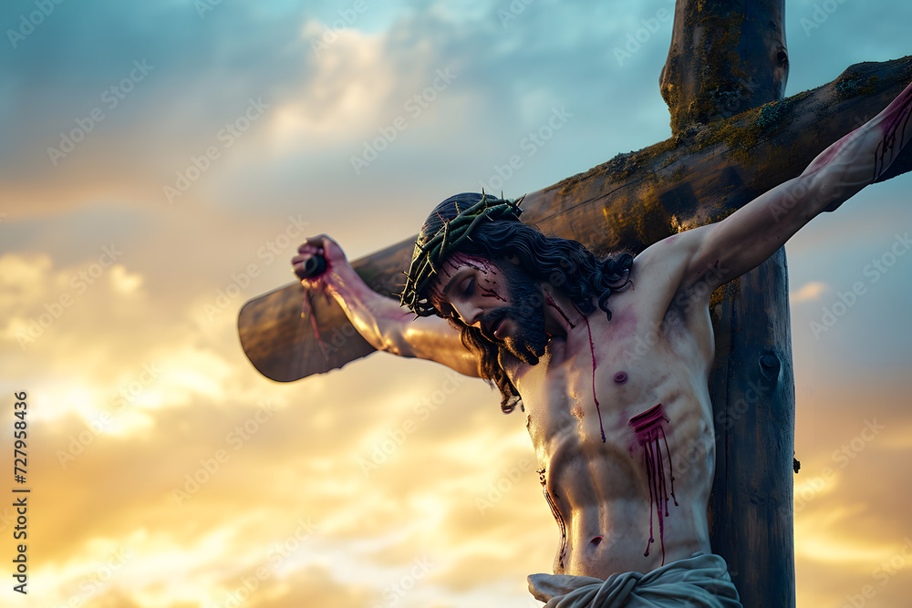 Crucifixion of Jesus Christ on the cross Stock Photo | Adobe Stock