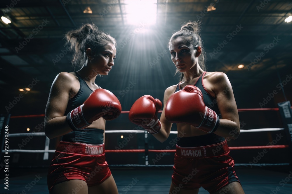 Witness a compelling display of strength and skill as two women engage ...