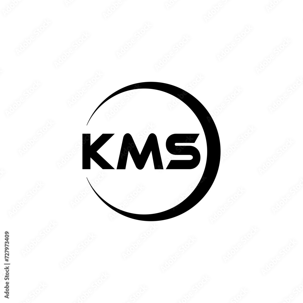 KMS letter logo design with white background in illustrator, cube logo ...