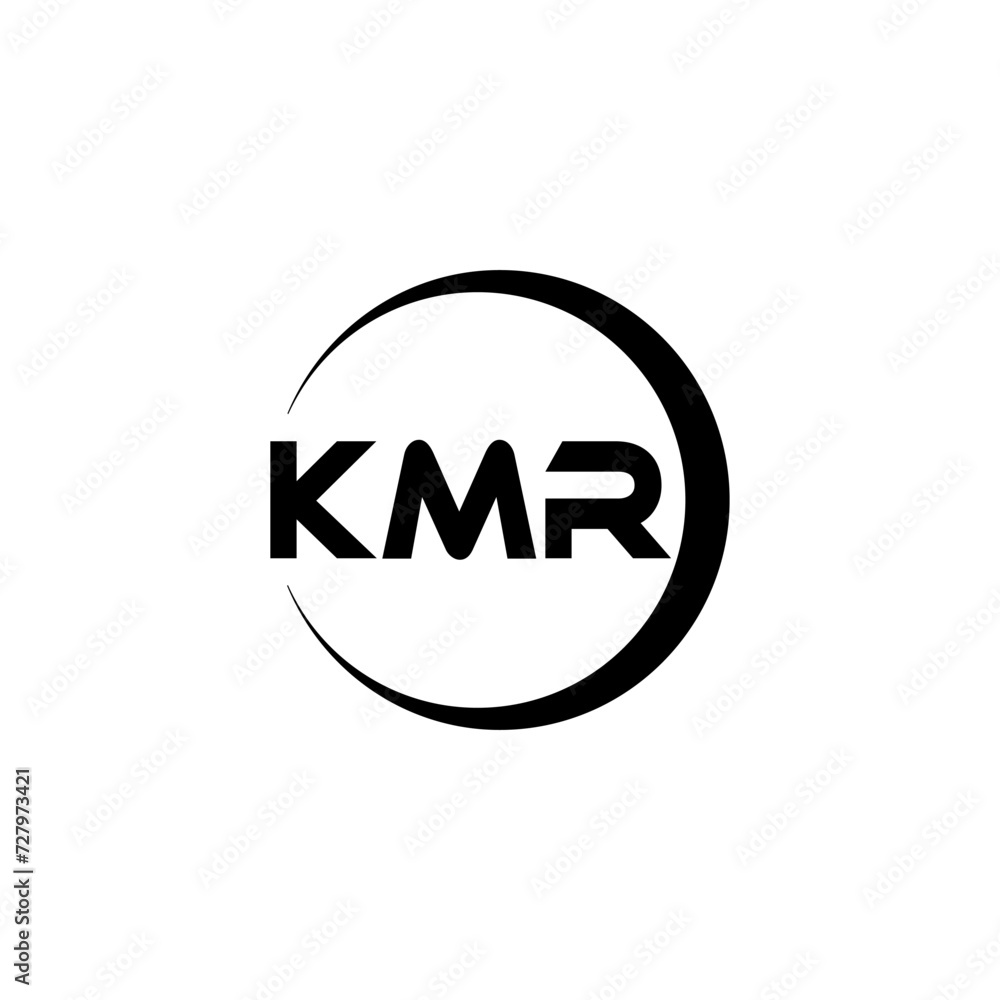 Vecteur Stock KMR letter logo design with white background in ...