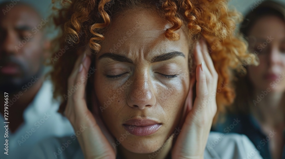 Migraine, Close-Up of a Person Expressing Intense Headaches ...