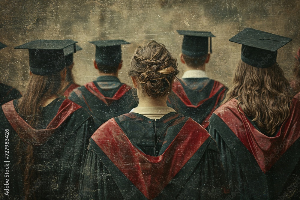 A group of scholars in traditional academic dress celebrate their ...