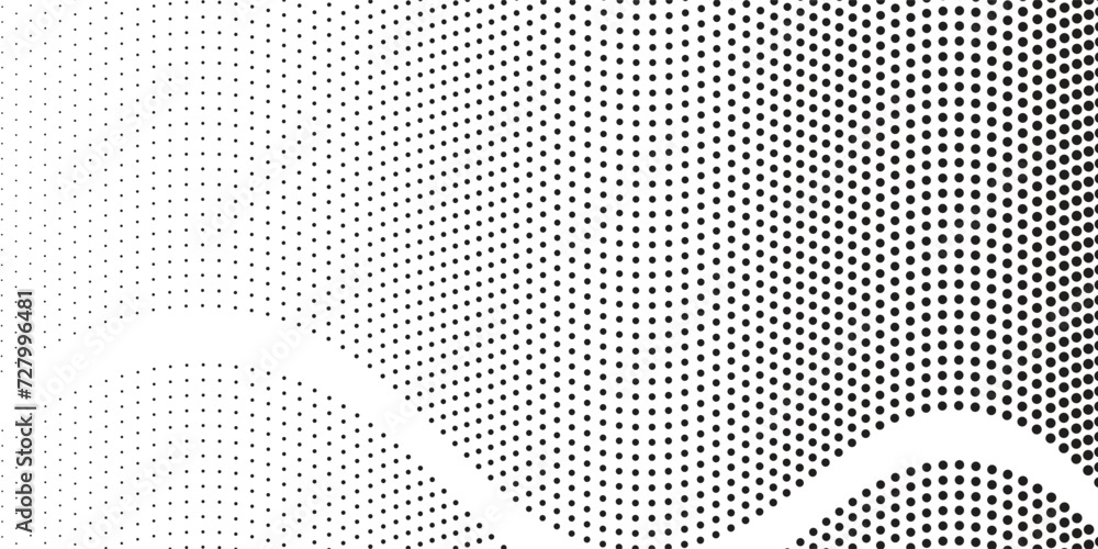 Dotted halftone waves. Abstract liquid shapes, wave effect point wave ...