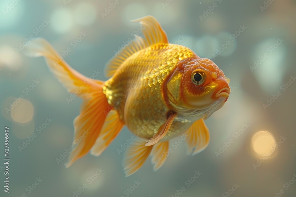 Goldfish Swimming in an Aquarium, Fish Tank, Animal and Pet Shop ...