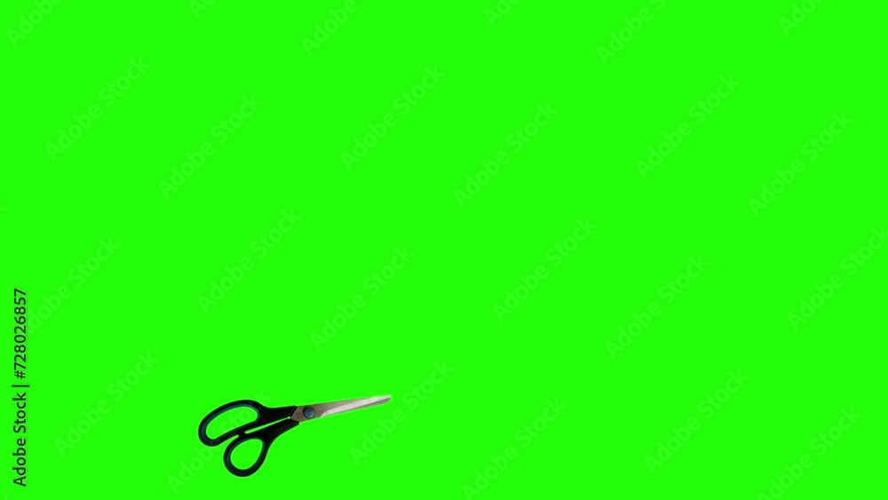 Animated Scissor cutting and moving on the green screen chroma key ...