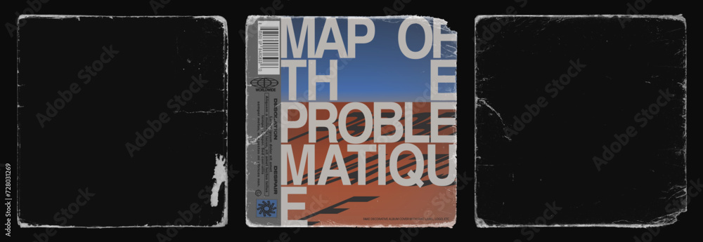 Realistic distressed edge paper texture overlay for album cover art ...