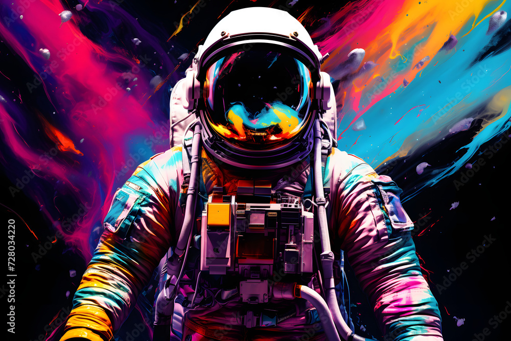 pop art astronaut, pop art style astronaut, space travel illustrated ...