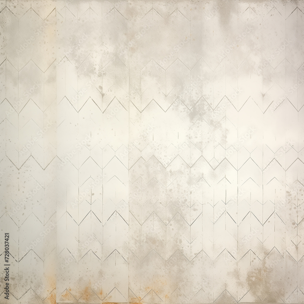 Faded retro wallpaper with subtle gray zigzag pattern. Old concrete ...