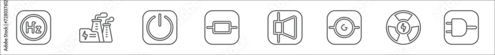 outline set of electronics symbols line icons. linear vector icons such ...