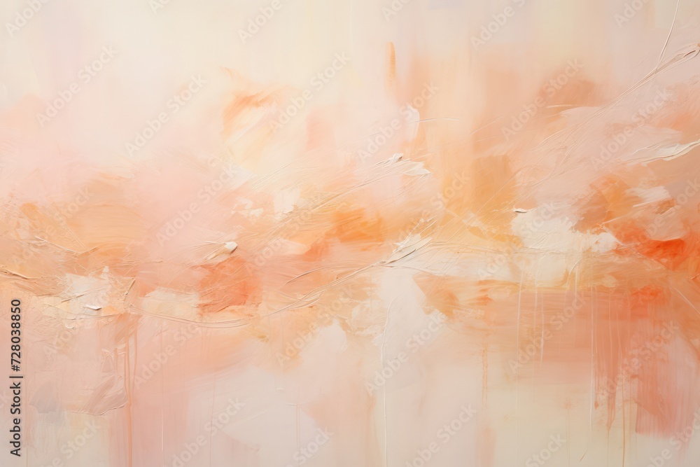 beautiful pastel pink peach color abstract painting with expressive ...