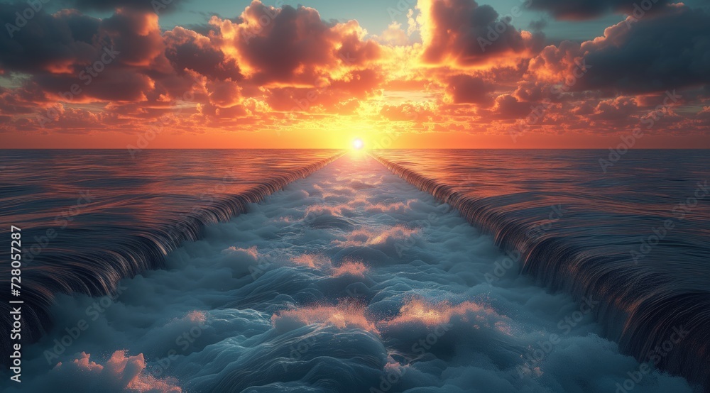 Tidal energy barrage 3D structure spanning a coastal estuary ...