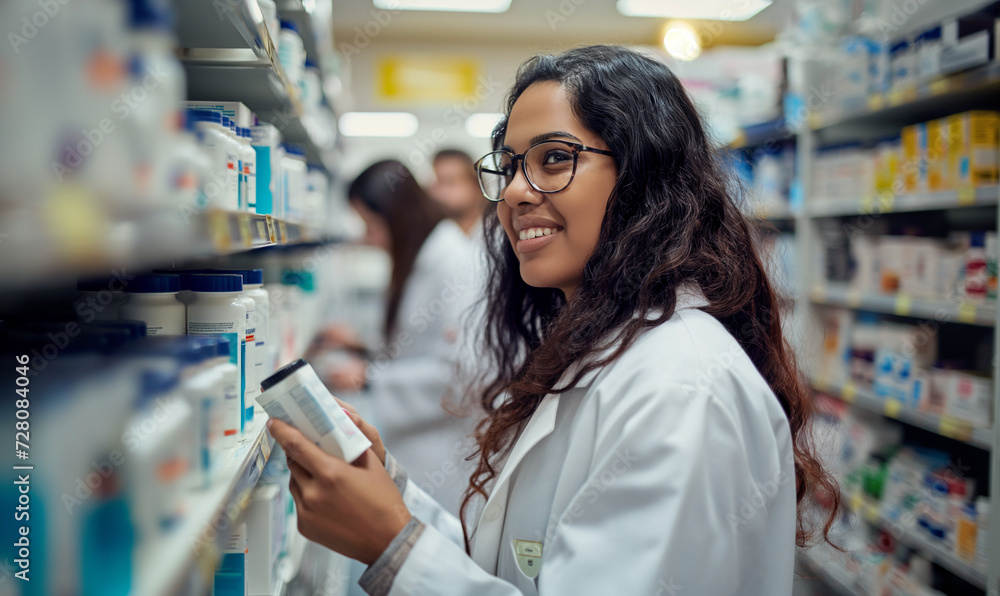 pharmacy technician team learning, non-blurry ; super detailed ; high ...