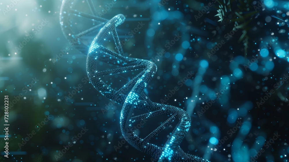 Biotechnology bioinformatics concept of DNA and protein letter ...