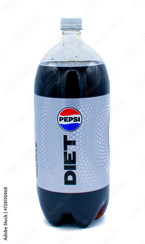 Ocala, FL USA January 4, 2024 Retail store diet Pepsi 2 liter soda pop ...