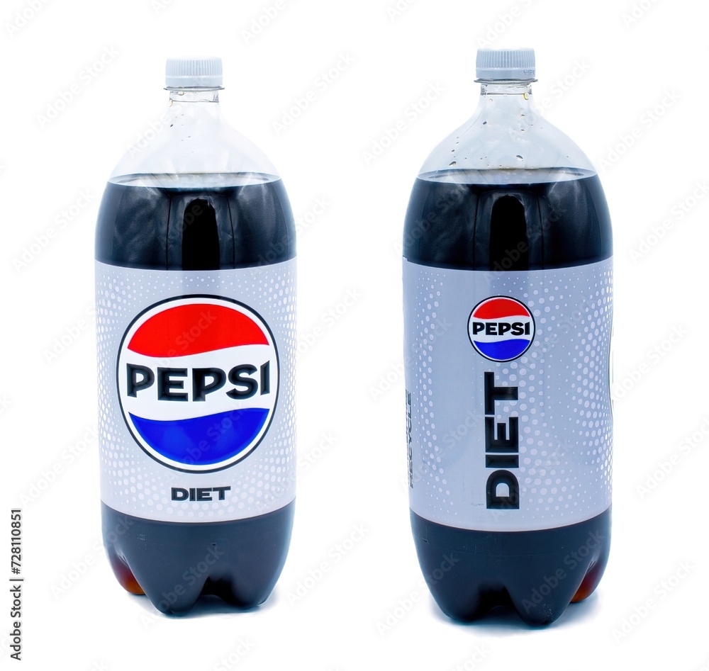 Ocala, FL USA January 4, 2024 Retail store diet Pepsi 2 liter soda pop ...