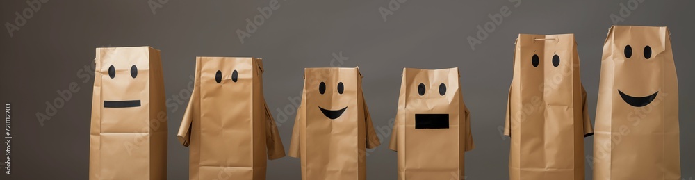 Creative Moments Unveiled: Five People Wear Paper Bags in a Stop-Motion ...