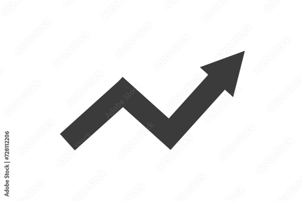 Growing business black arrow on white background. Business concept ...