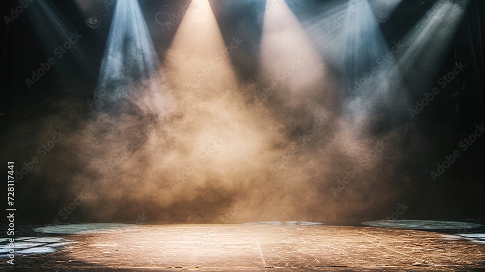 A smokey stage, dark, smokey, misty, mist, smoke, spotlight, smoke ...