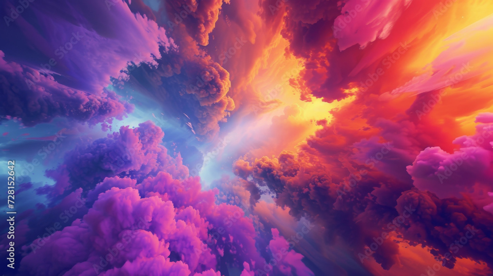 Dynamic Color Storm A whirlwind of intense colors colliding with each ...
