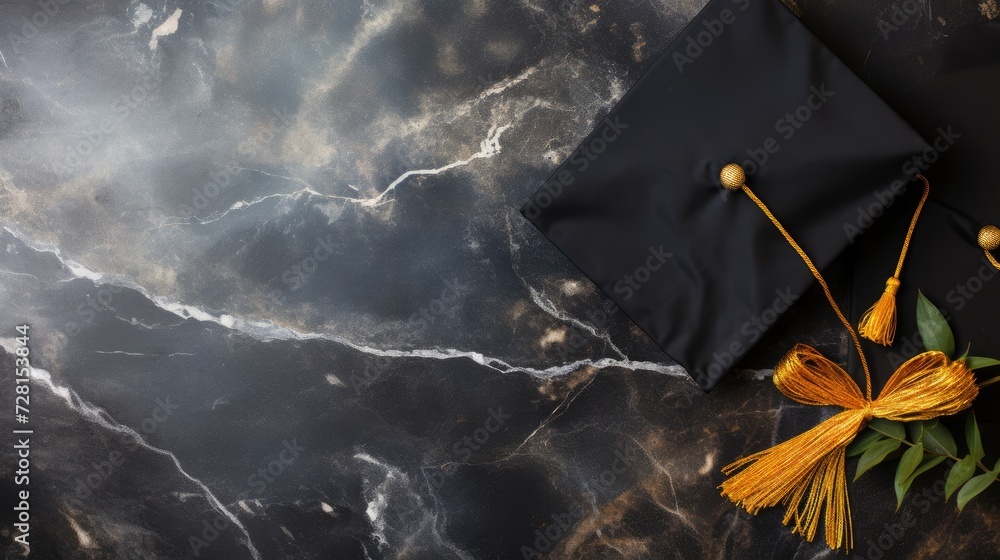 Student cap, graduation cap, diploma, banner: a triumphant celebration ...