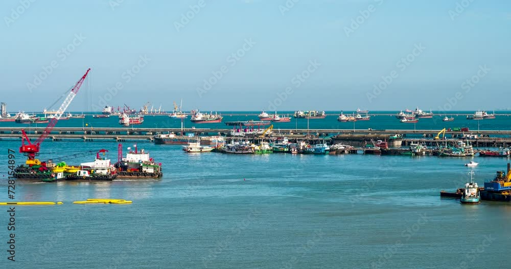 Logistic shipping quay boat Engineering crane depot at logistic export ...