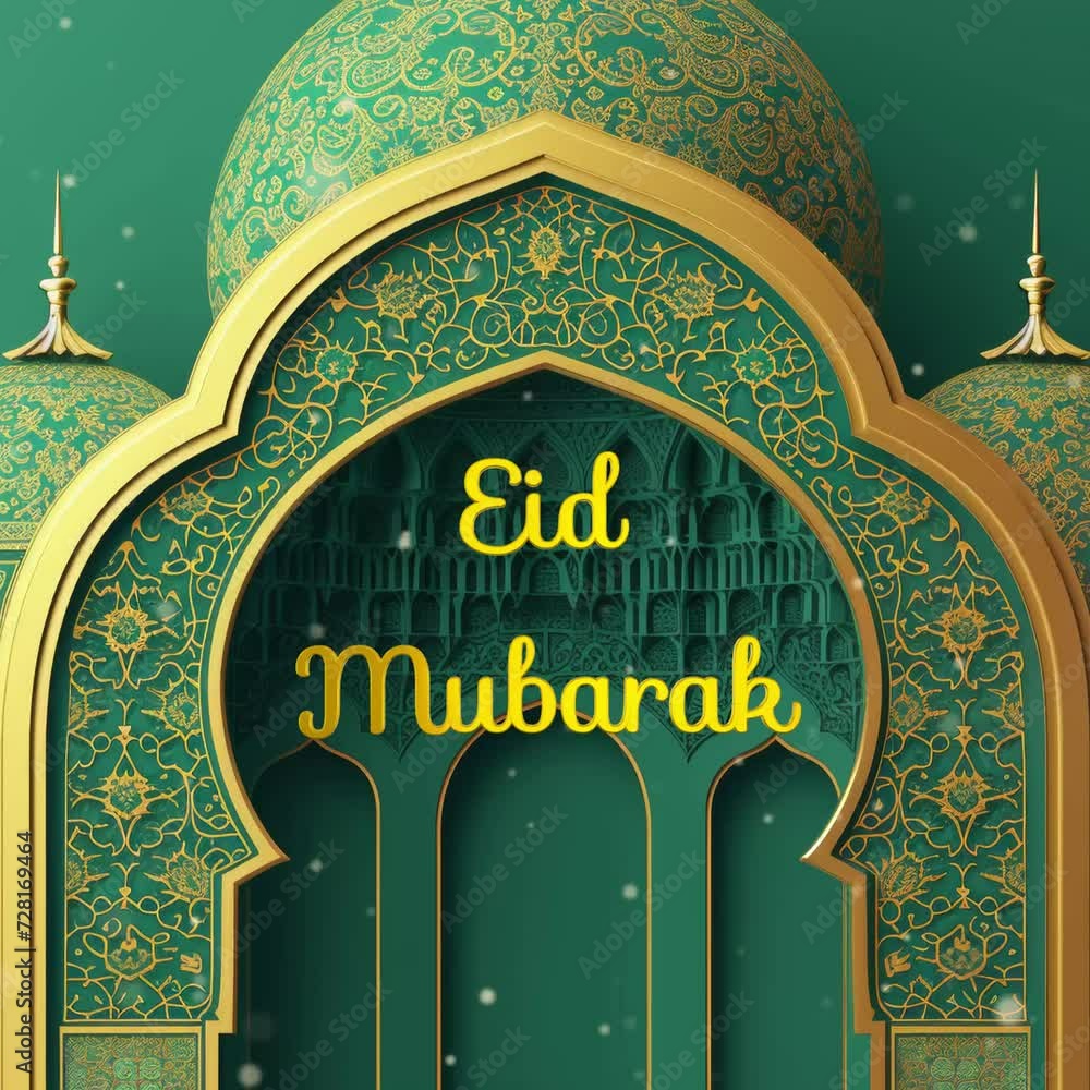 Eid Mubarak Animated. Celebrating Ramadan Kareem, Eid al-Fitr, and Eid ...