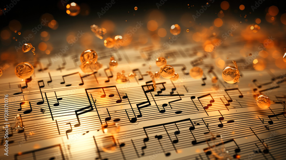 musical notes background. 4K widescreen wallpaper background with music ...