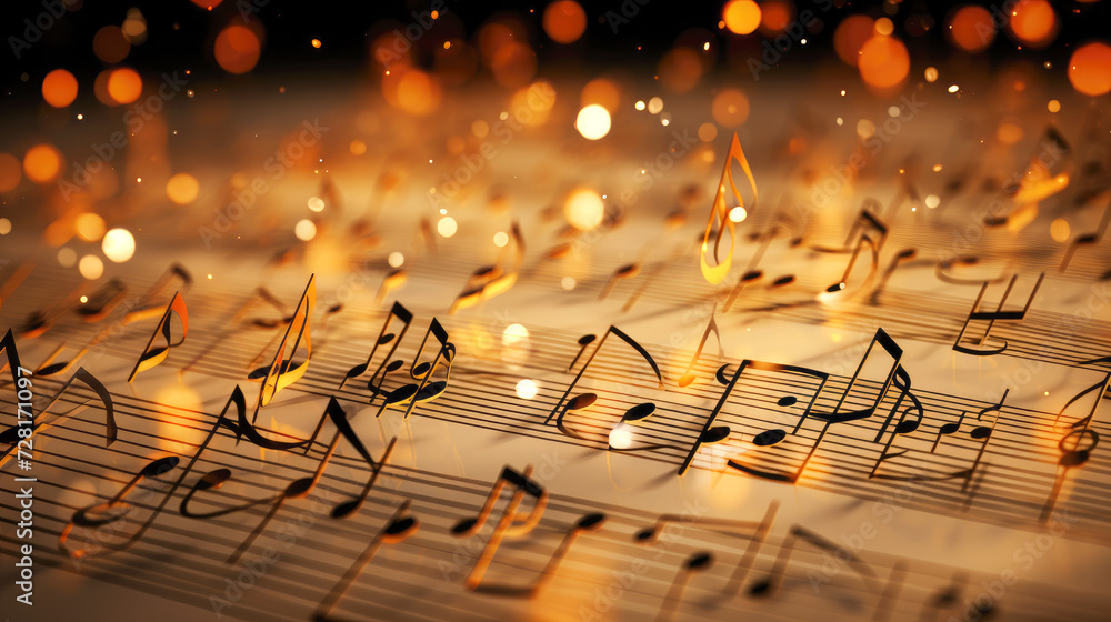 music notes background. 4K widescreen wallpaper background with music ...