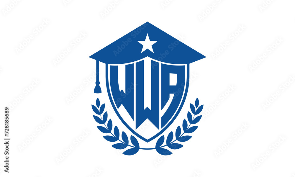 WWA three letter iconic academic logo design vector template. monogram ...