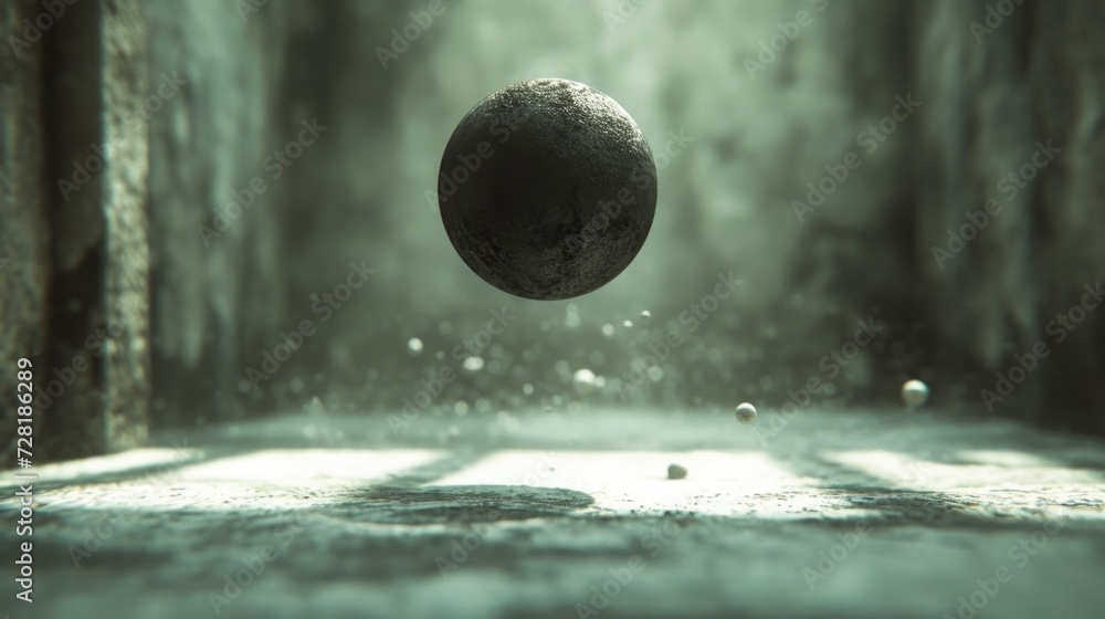 The art of balance and force visualized with an object suspended in ...