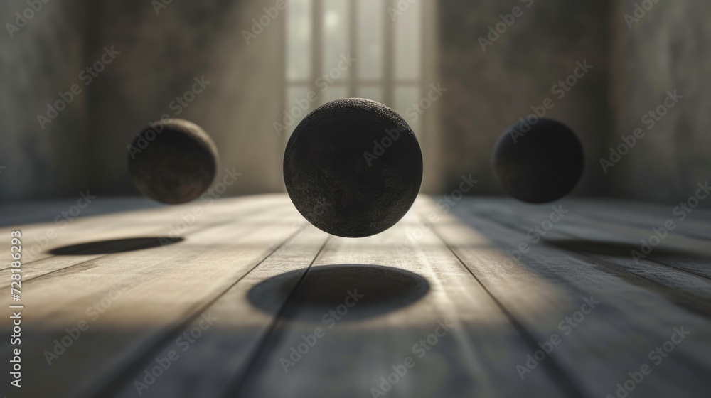 The art of balance and force visualized with an object suspended in ...